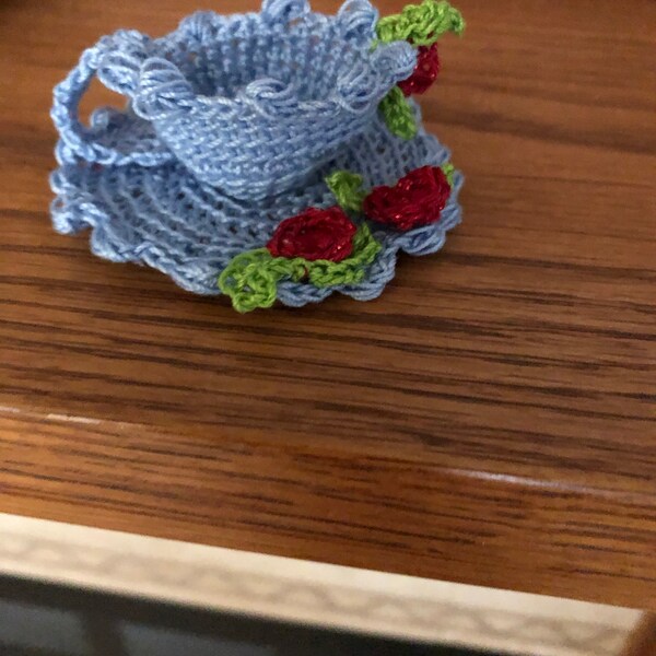 Tea Cups Crochet Pattern and Saucers Crochet Pattern • Vintage 1950s ...