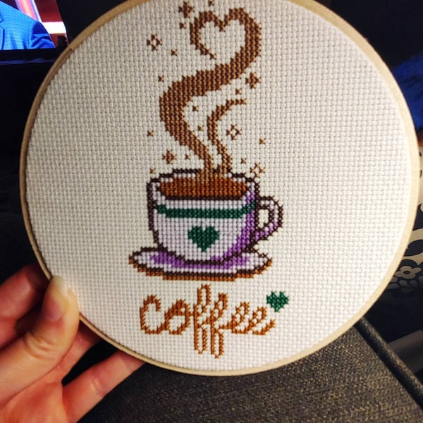 Coffee Cross Stitch Pattern - Caffeine Cross Stitch Pattern - Coffee ...