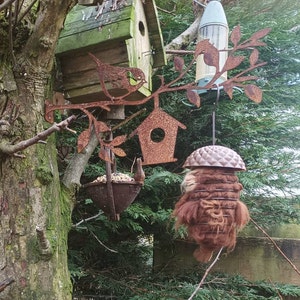 Metal Owl Fence Topper Garden Art Outdoor Ornaments Rusted Sculpture - Etsy