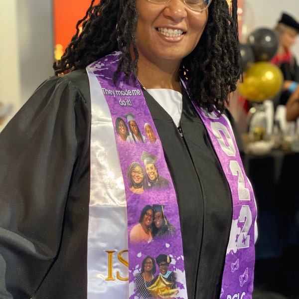 Character Inspired Kid Grad Stole, Custom All Over Graduation Stole ...