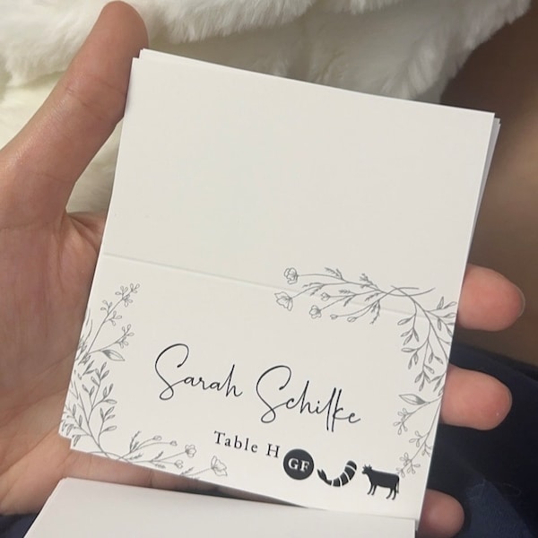 Printed Place Cards for Wedding Table Name Cards Personalized Place ...