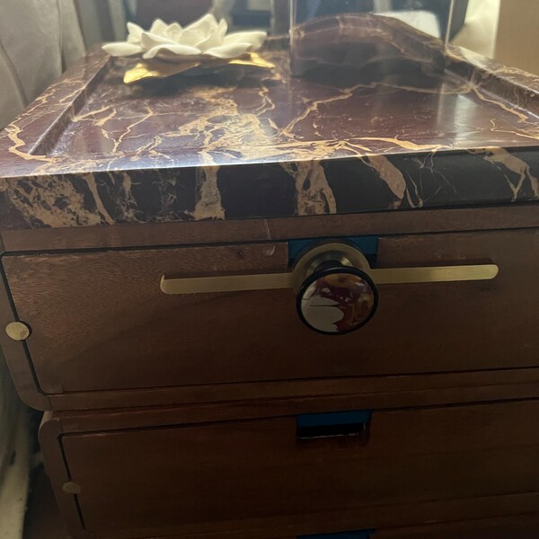 Uneven Table Top Beautiful Rainforest Brown Indian Bidasar Marble Table ...