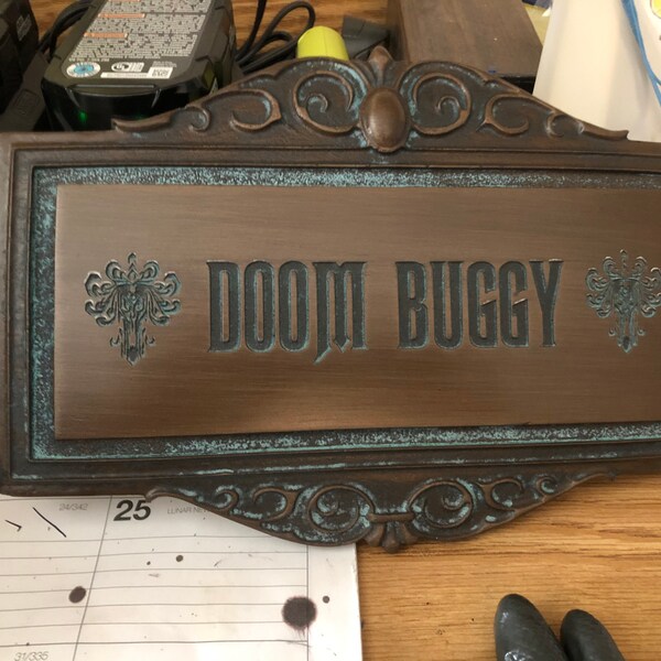 Personalized Haunted Mansion Themed Address Plaque Sign ANTIQUE FINISH ...