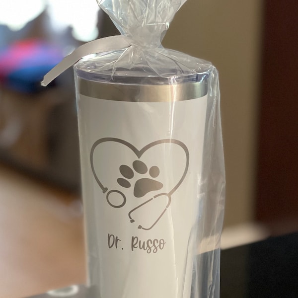 Personalized Veterinarian Tumbler: Engraved Stainless Steel Vet Tech ...