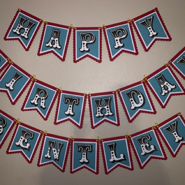 Carnival Circus Banner Printable Letters With Flags Multi-layer SVG ...