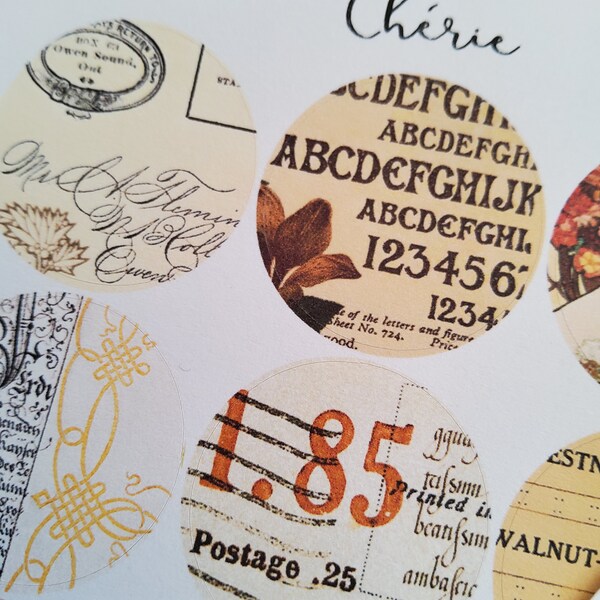 Vintage Ephemera Circle Stickers – Planner Scrapbook Stickers - Etsy