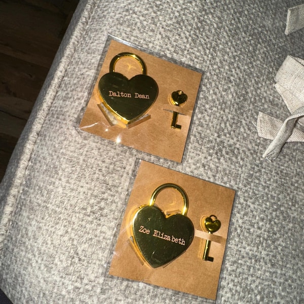 Engraved Heart Love Lock With Key - Travel Bridge Love Locks for ...