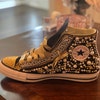 WOMEN Red Bling Converse All Star Chuck Taylor Sneakers LOW TOP - Etsy