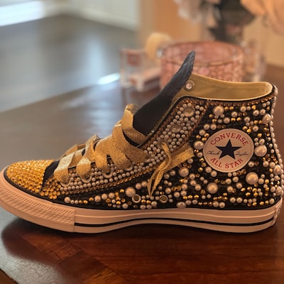 WOMEN Red Bling Converse All Star Chuck Taylor Sneakers LOW TOP - Etsy