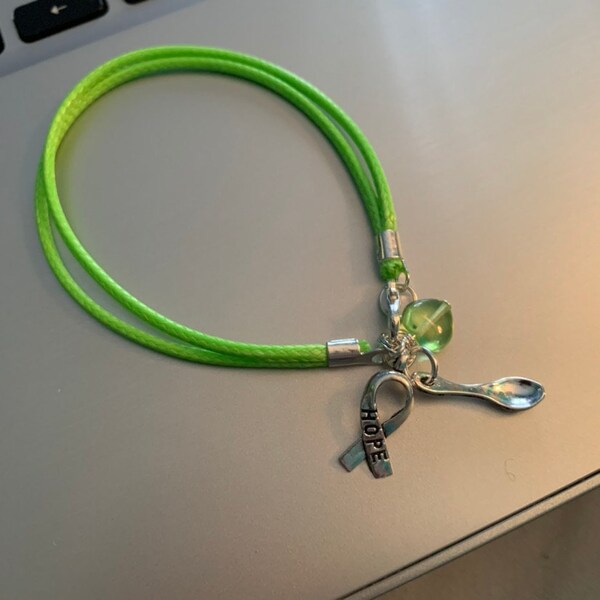 Lime Green Awareness Bracelet (cotton/poly) - Muscular Dystrophy, Lyme ...