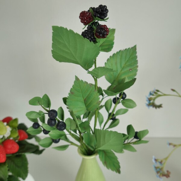 Artificial Blueberry Faux Blueberry Stem Berry Wedding Centerpiece ...