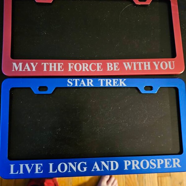 Custom License Plate Frame Laser Engraved on High Quality Anodized ...