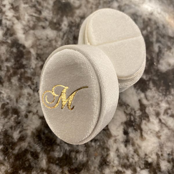 THREE SLOT Ring Box, Three Slot Velvet Ring Box, Three Slot Wedding ...