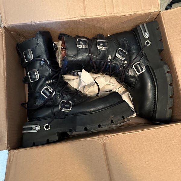 EU 40 / UK 7 White New Rock Tower Ankle Boots Kawaii Pastel Goth ...