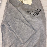 Killer Whale, Orca Embroidered Black Jumper - Etsy UK