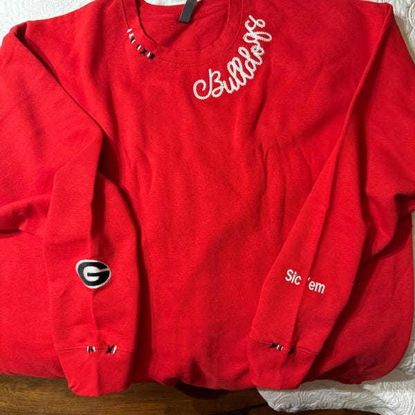 Custom Chain Stitch Embroidery Sweatshirt: Personalized Sports Team ...