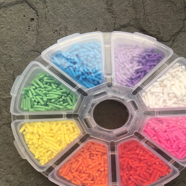 1 Wheel Rainbow Themed Polymer Sprinkle Mix-in Sets With 8 Compartments ...