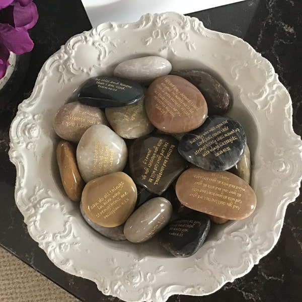 Engraved River Rocks Scripture Verses Bulk Sets FREE US SHIPPING - Etsy ...