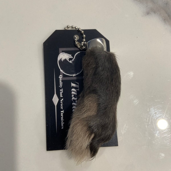 Lucky Rabbit Foot Keychain Charm, Natural Fur Color, Handmade - Etsy