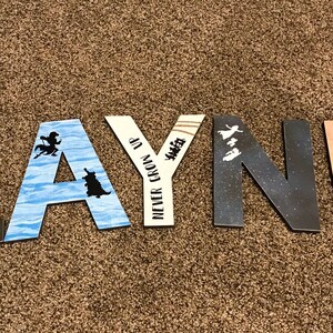 Peter Pan Themed Blue Nursery Letters | Etsy