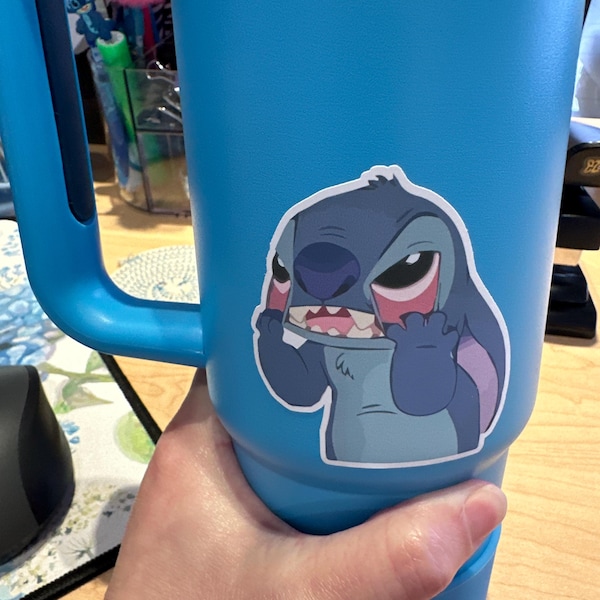Stitch 'pulling Eyes' Sticker - Lilo and Stitch - Waterproof - Etsy