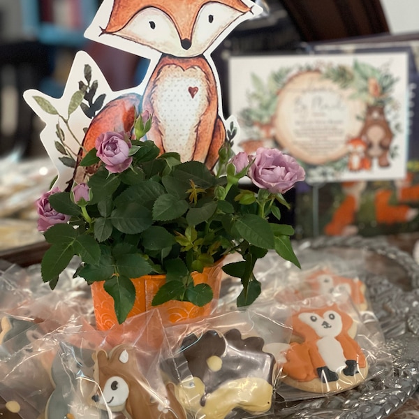 12 Woodland Cookies, Fox Cookies, Woodland Baby Shower, Woodland ...