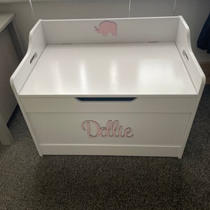 Personalised White Rainbow Childrens Toy Box Toy Storage Toy Chest ...