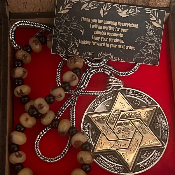 Engraved Seal of Solomon Pendant, Handmade Silver Star of David Locket ...