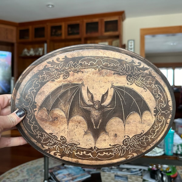 Bat Victorian Portrait Wooden Wall Art- Vintage Style Animal Wall Art ...