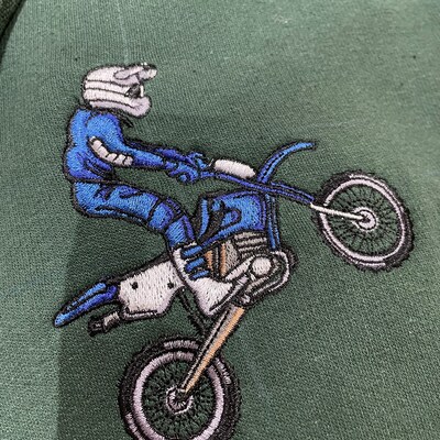 Motocross Rider Machine Embroidery Design. Dirt Bike Embroidery Pattern ...