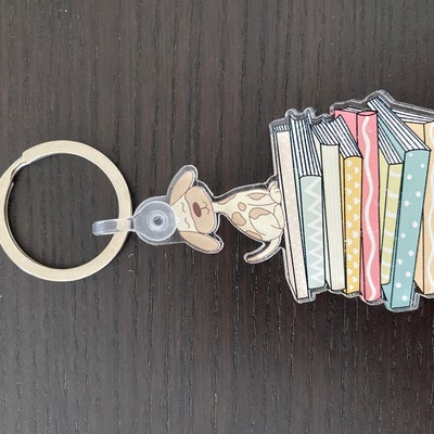 Book Stack Keychain Bookish Keychain Bookish Gifts Acrylic Keychain ...