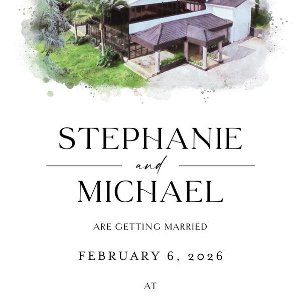 Custom Digital Watercolor Venue Painting Infographic/catholic Wedding ...