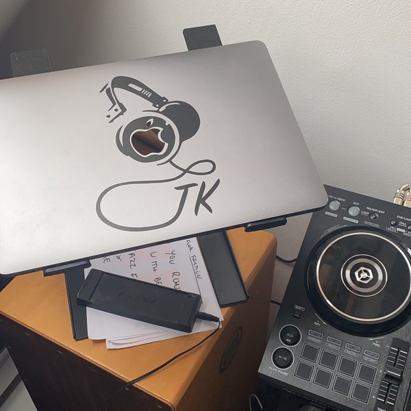 CUSTOMIZED Sticker Decal HEADPHONES, DJ Set Black, for Mac/macbook Pro ...