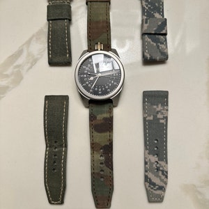 Desert Camo Watch Strap From 12oz Cotton Canvas in 20mm, 22mm, 24mm ...