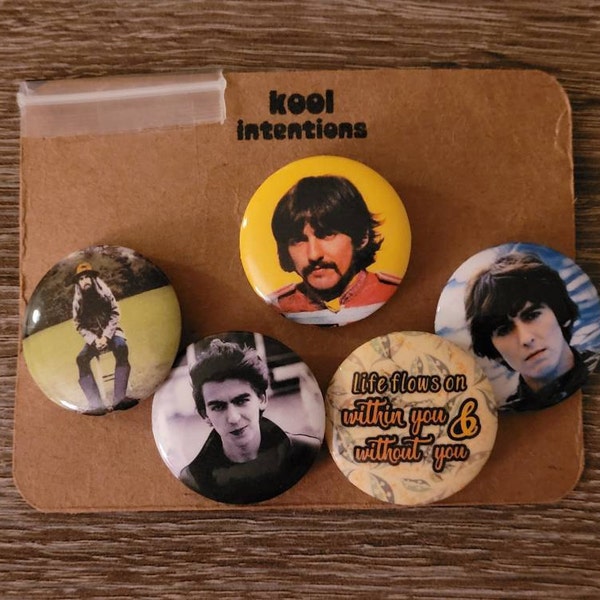 George Harrison Pin-back Buttons ~ 5-pack (1.25") - Etsy