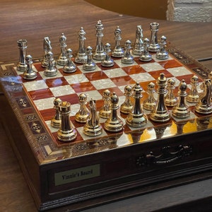 Luxury Handmade Large Chess Set, Personalized Birthday Gift, Chess ...