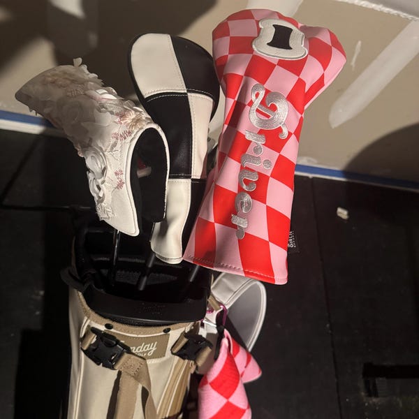 BEIGE BROWN- WOOD| Golf Club Cover. Funky Groovy Golf Club Cover Girlie ...