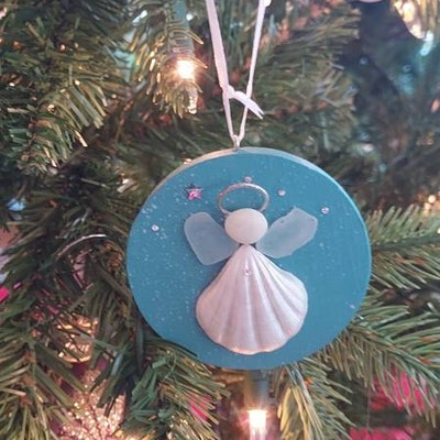 Angel/shell Angel/guardian Angel/ Sanibel Shell Ornament - Etsy