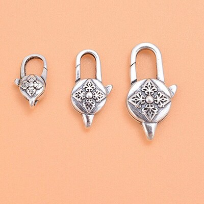 10pcs Sterling Silver W Clasps S999 Silver Hook Clasp for - Etsy