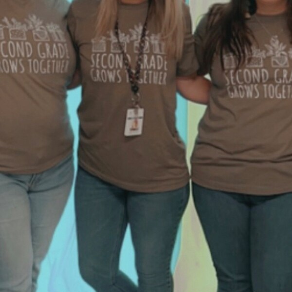 Second Grade Grows Together, Second Grade Teacher Shirt, Second Grade ...