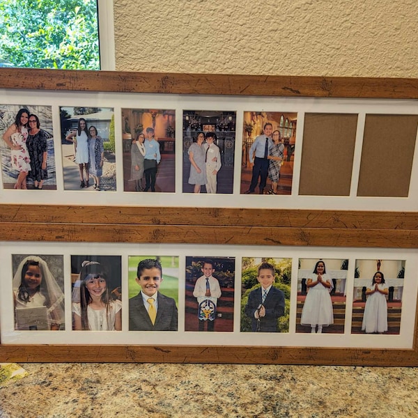 Bauhaus, Distressed Light Walnut Picture Frame, 8x30 Inch, Single White ...