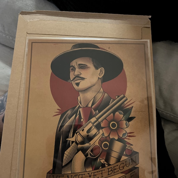 Tombstone Doc Holiday Traditional Americana Tattoo Print - Etsy
