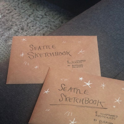 SEATTLE POSTCARDS Set of Eight 8 Assorted 4x6 Illustrated Pacific ...