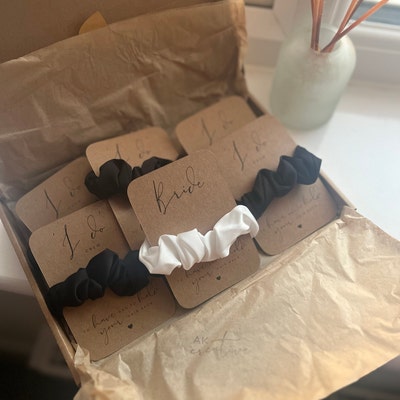 Hen Do Scrunchies Bride Tribe Favours Black Theme Hen Do I Do Crew ...