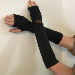 Alpaca White Fingerless Mittens for Women, Natural 100% Cashmere Knit ...