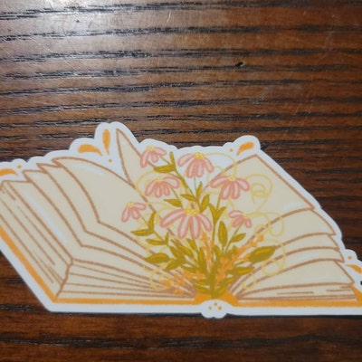 Open Book Sticker, Reading Sticker, Book Lover Sticker - Etsy