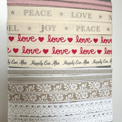 Cobalt Blue Ticking Stripe on Cream Cotton-blend Ribbon, 15mm 9/16in ...