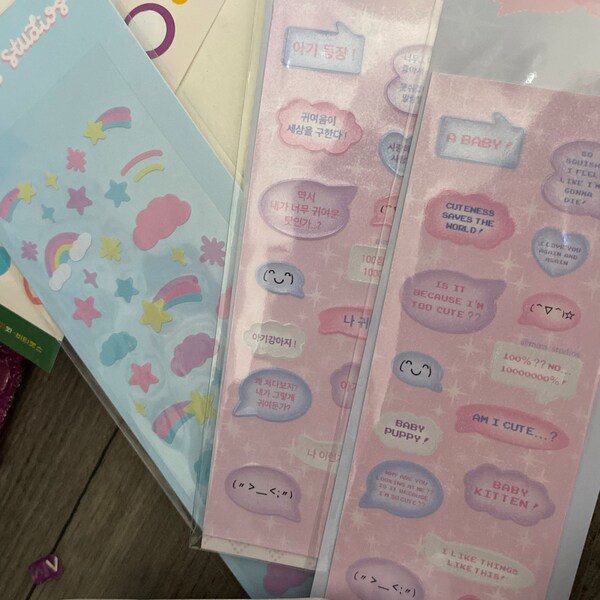 Kpop Deco Sticker, Text Bubble Sticker, Korean Stationery, Polco ...
