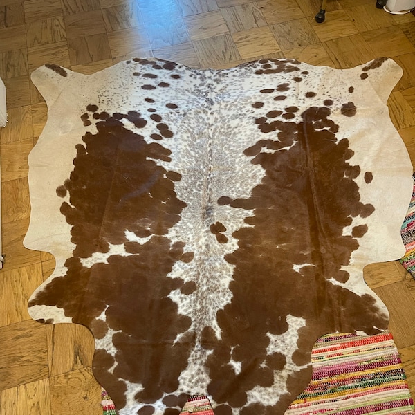 Amazing Brown and White Cowhide Rug Cow Skin Rug Leather Hide Carpet ...