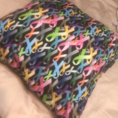 Mook Fabrics Multi Colored Cancer Awareness Ribbons Cotton Fabric by ...